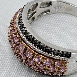 JTV/HSN | Jewelry | Nwt 925 Ring With Pink And Black Stones | Poshmark